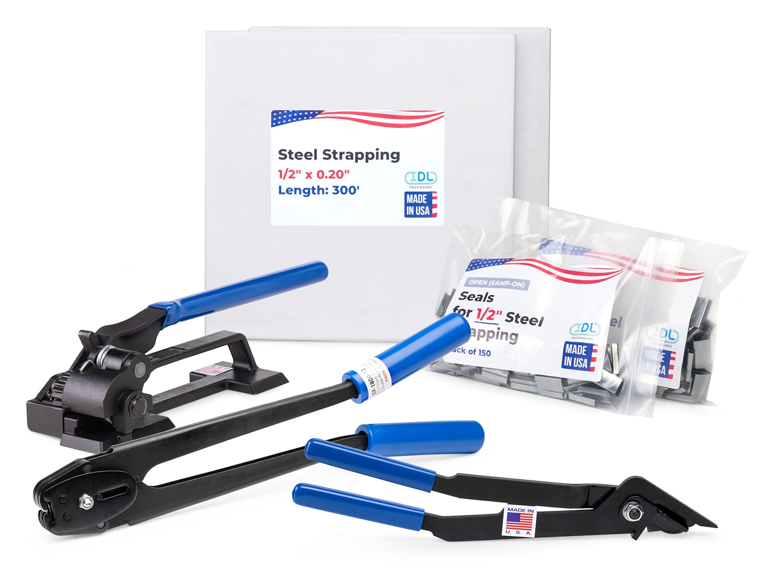 Mua IDL Packaging USA Made 1/2" x 600' Steel Strapping Kit, 1100 lbs Break Strength – Reliable ...