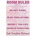 Amazon.com: Pink stuff Signs Ten Girl Room Rules Signs Pink Girl Decor ...