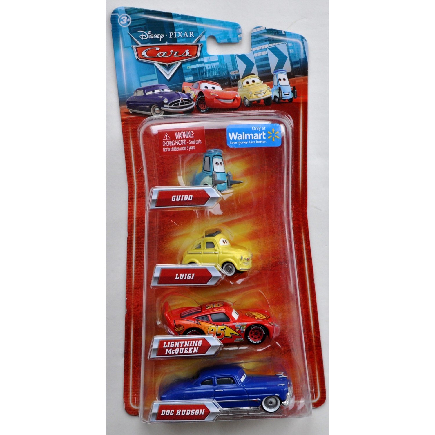 Buy Disney Pixar Cars 4-pack Guido, Luigi, Lightning Mcqueen & Doc Hudson - 1:55 - Mattel ...