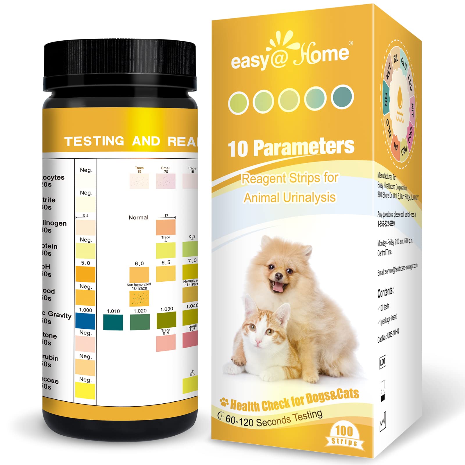 Mua Easy@Home Dog Diabetes Urine Test: 10 Parameters Urine Test Strips ...