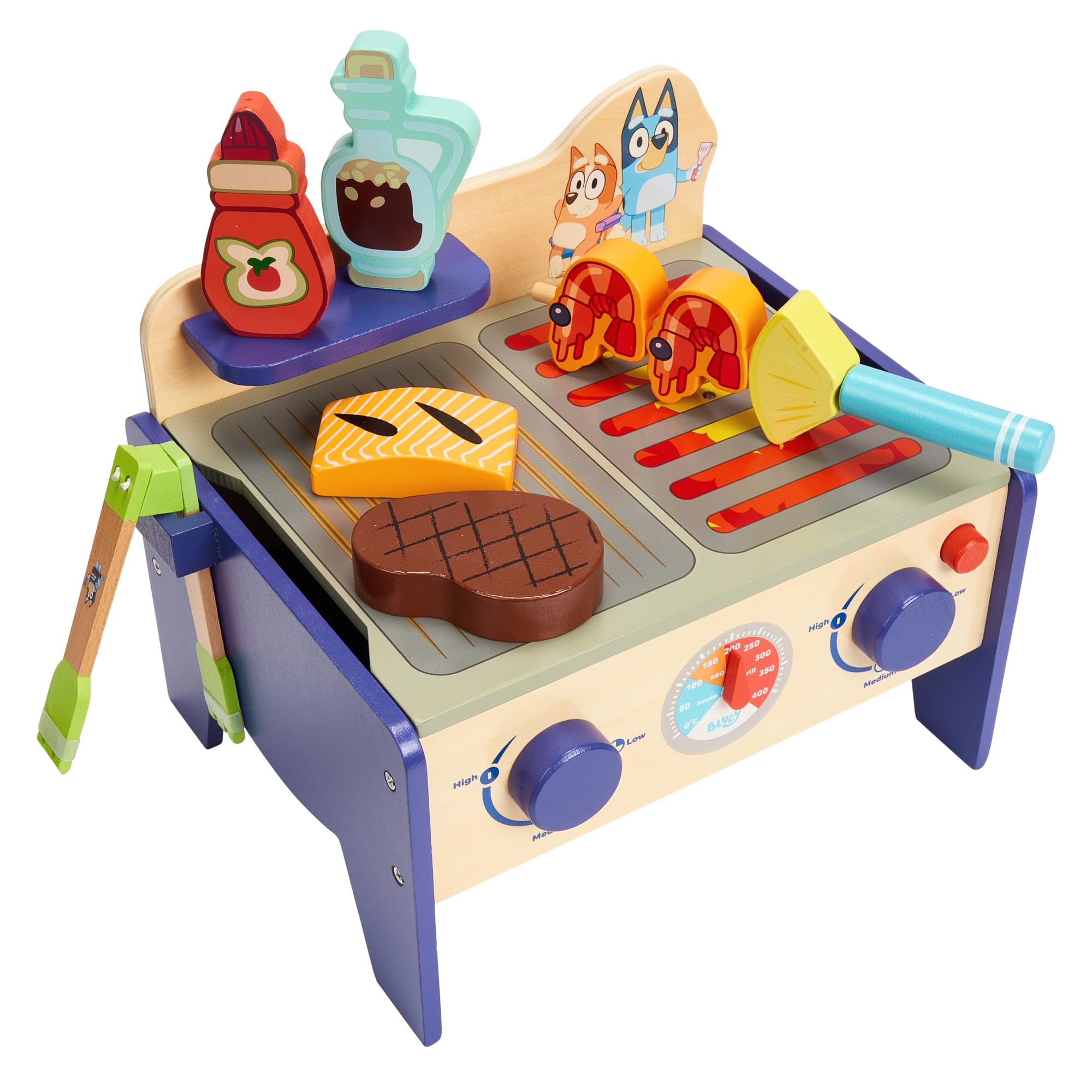 Mua BLUEY – Wooden BBQ and Salad Set, 33-Piece Colorful Playset with ...