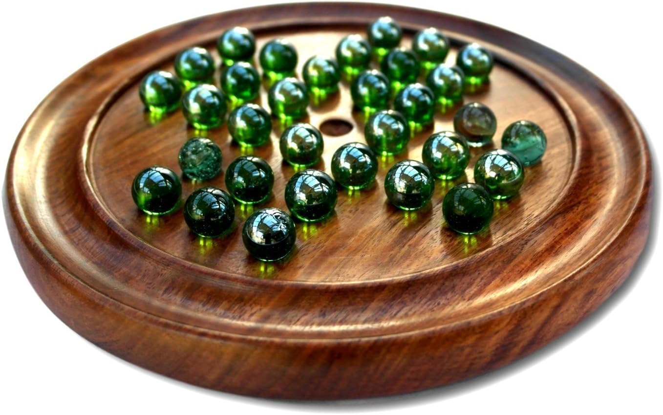 Large polished wooden solitaire set - 30cm diameter: Amazon.co.uk: Toys ...