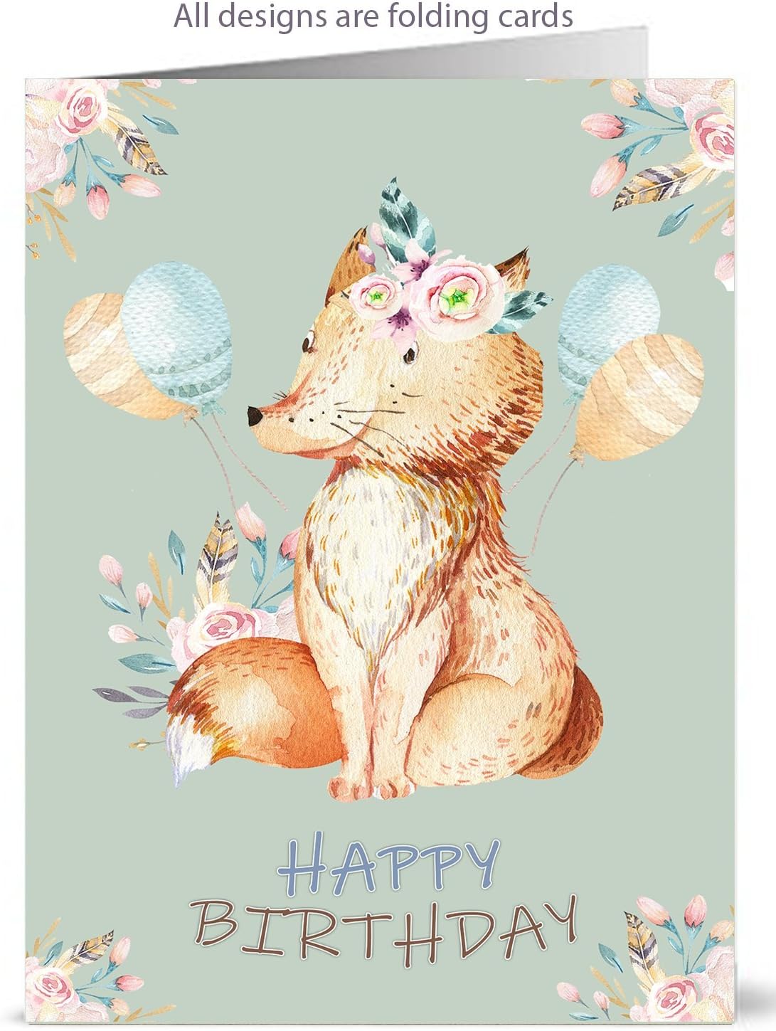 12 Eco-Friendly Birthday Cards – Mix of 12 Unique Designs Printed on ...