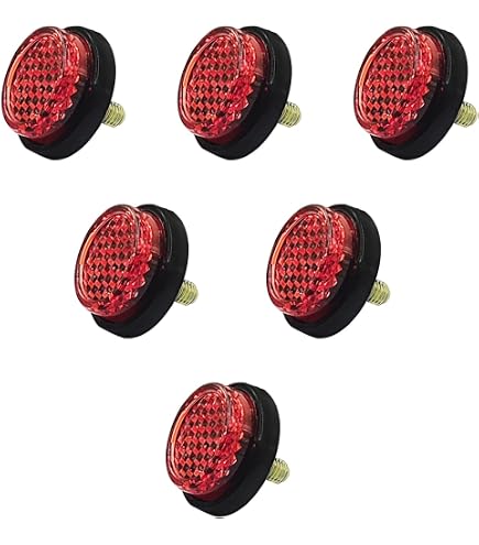 License Plate Reflectors 4-Pack Red Round Reflectors - 3D Motorcycle ...