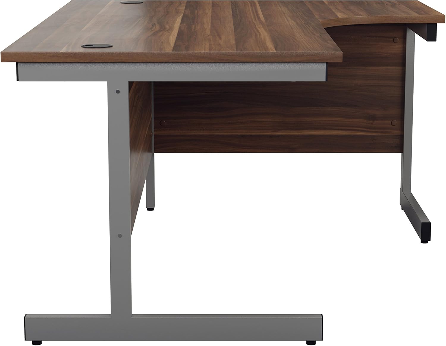Office Hippo Ideal Right Corner Desk, Dark Walnut, Silver Frame, 180 cm ...