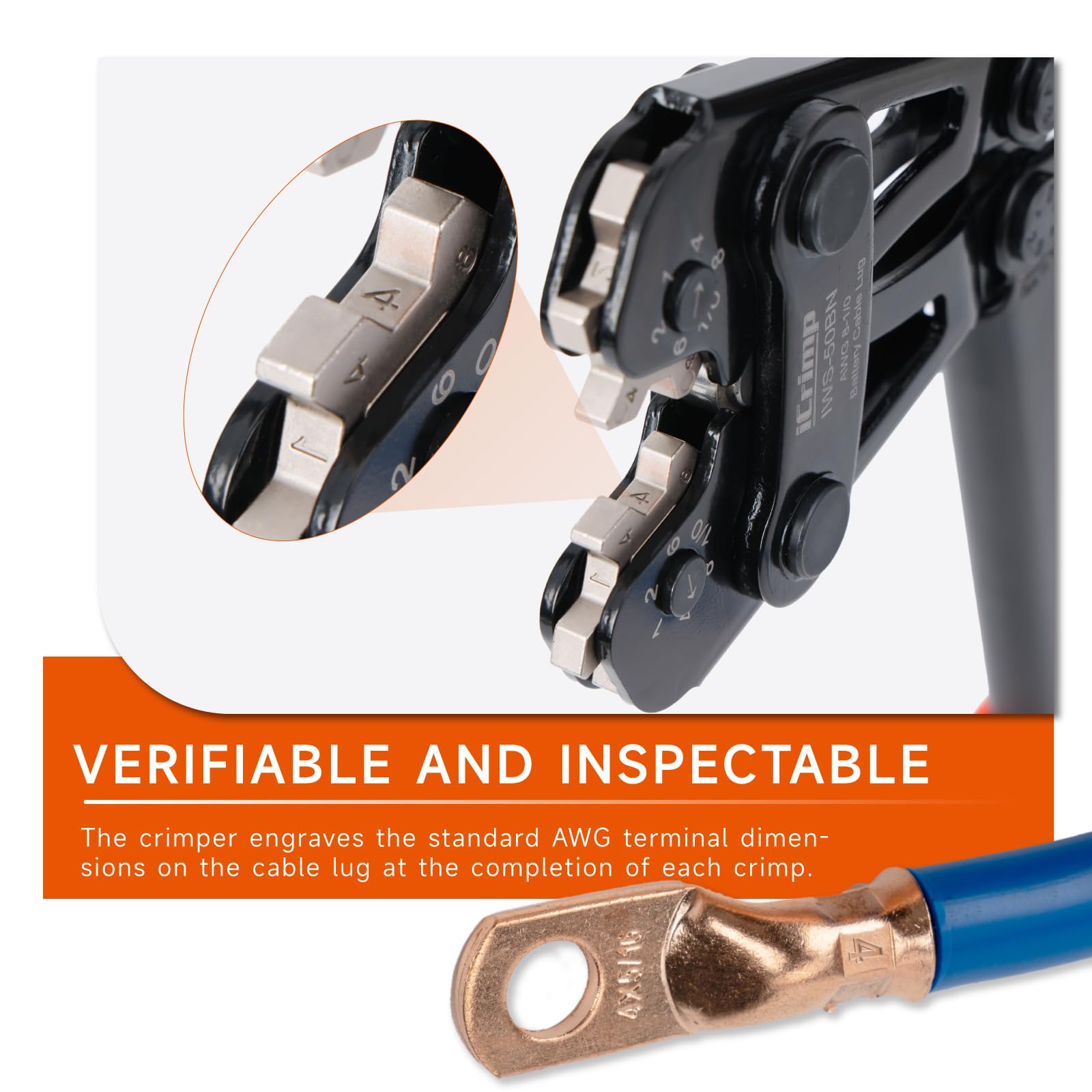 Mua Battery Cable Lug Crimping Tool for 8, 6, 4, 2, 1, 1/0 AWG Copper ...