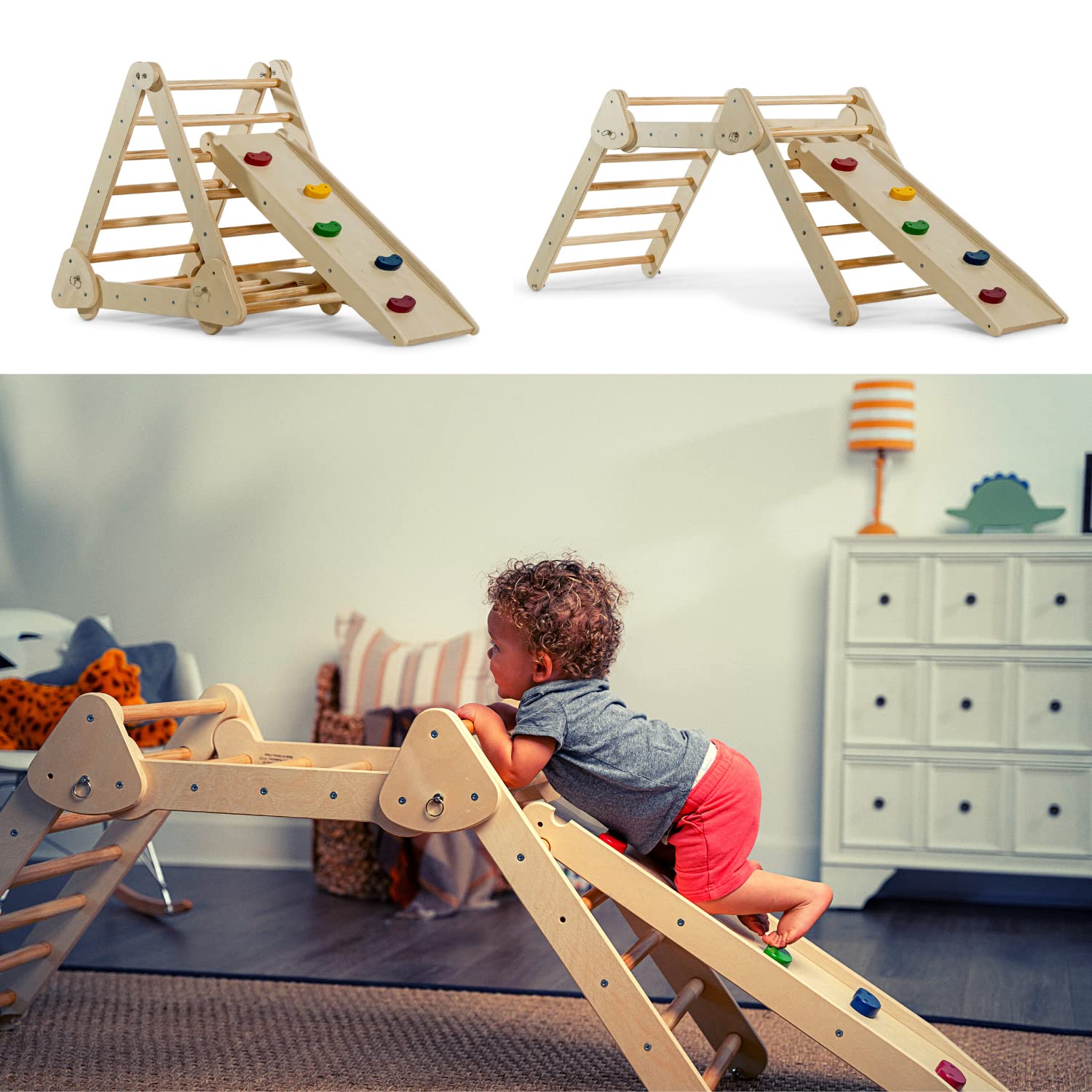 Mua Avenlur Vicus 4 in 1 Montessori Climbing Set - Wooden Climbing Gym ...