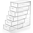Amazon.com: Hipiwe Plastic Drawer Organizer Clear Desktop Drawers Box ...