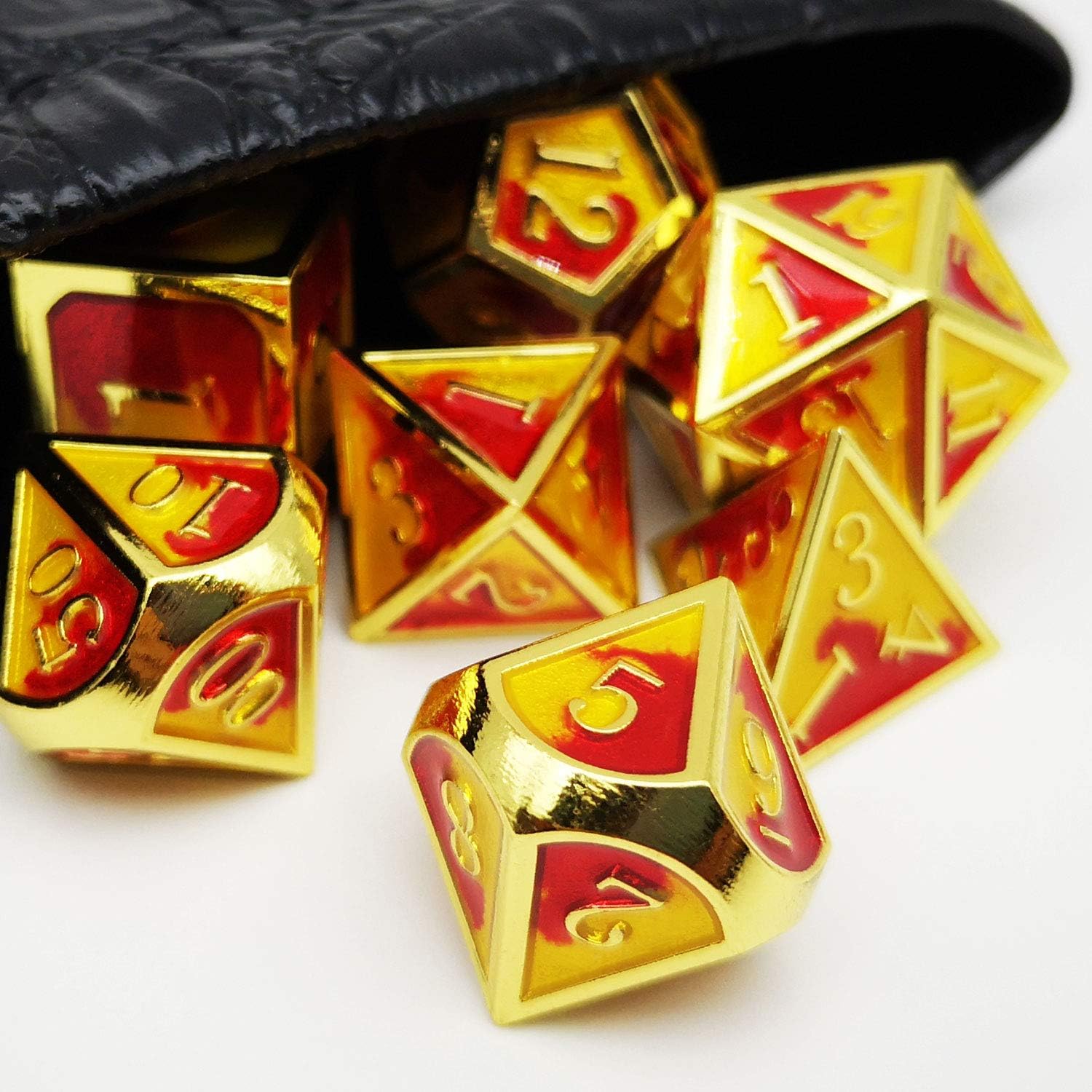 Haxtec Metal Dice Set D&D Polyhedral DND Dice for Dungeons and Dragons ...