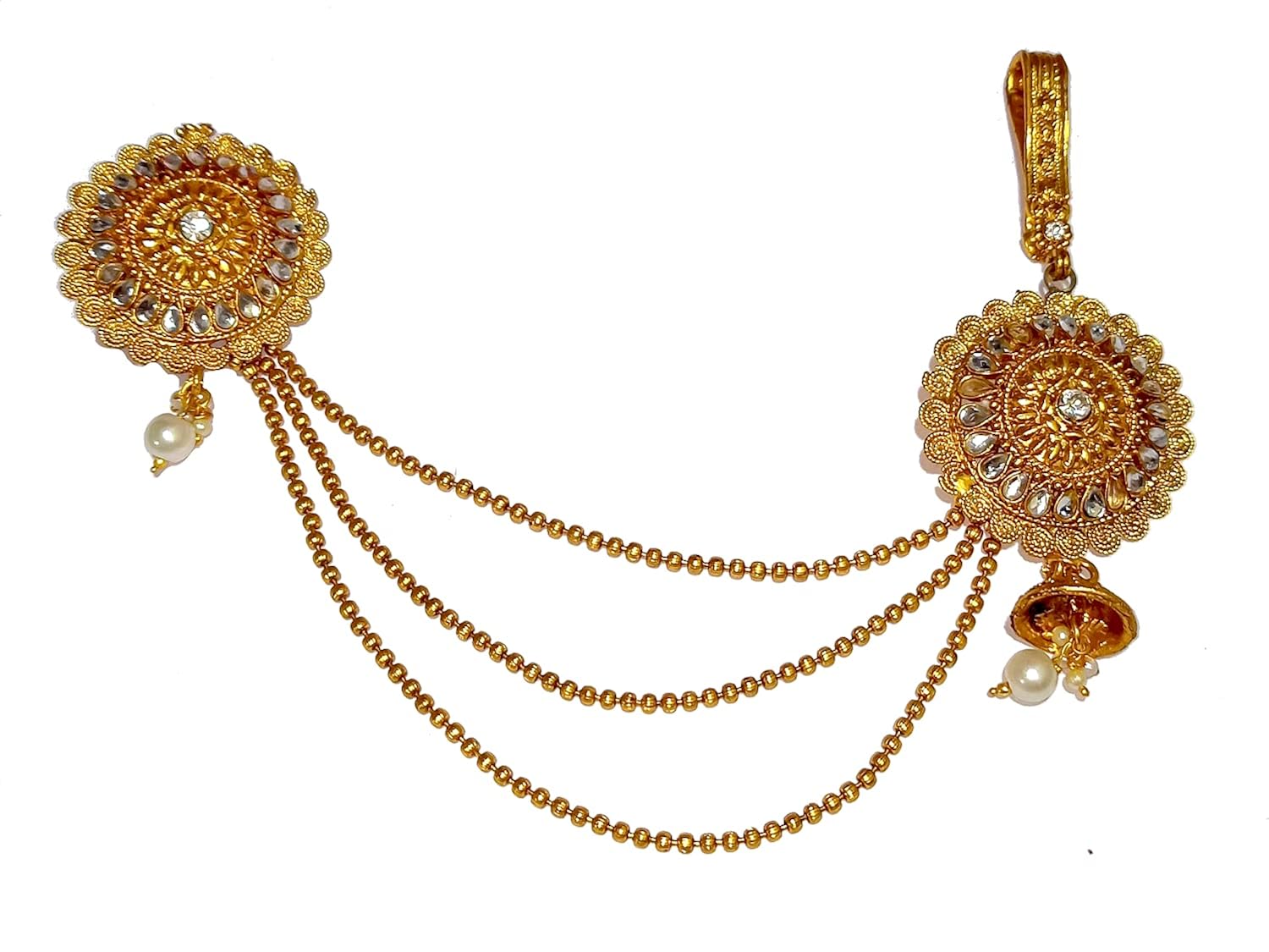 Gold Plated Traditional Double Juda Waist Chain/chabi challa for Women ...