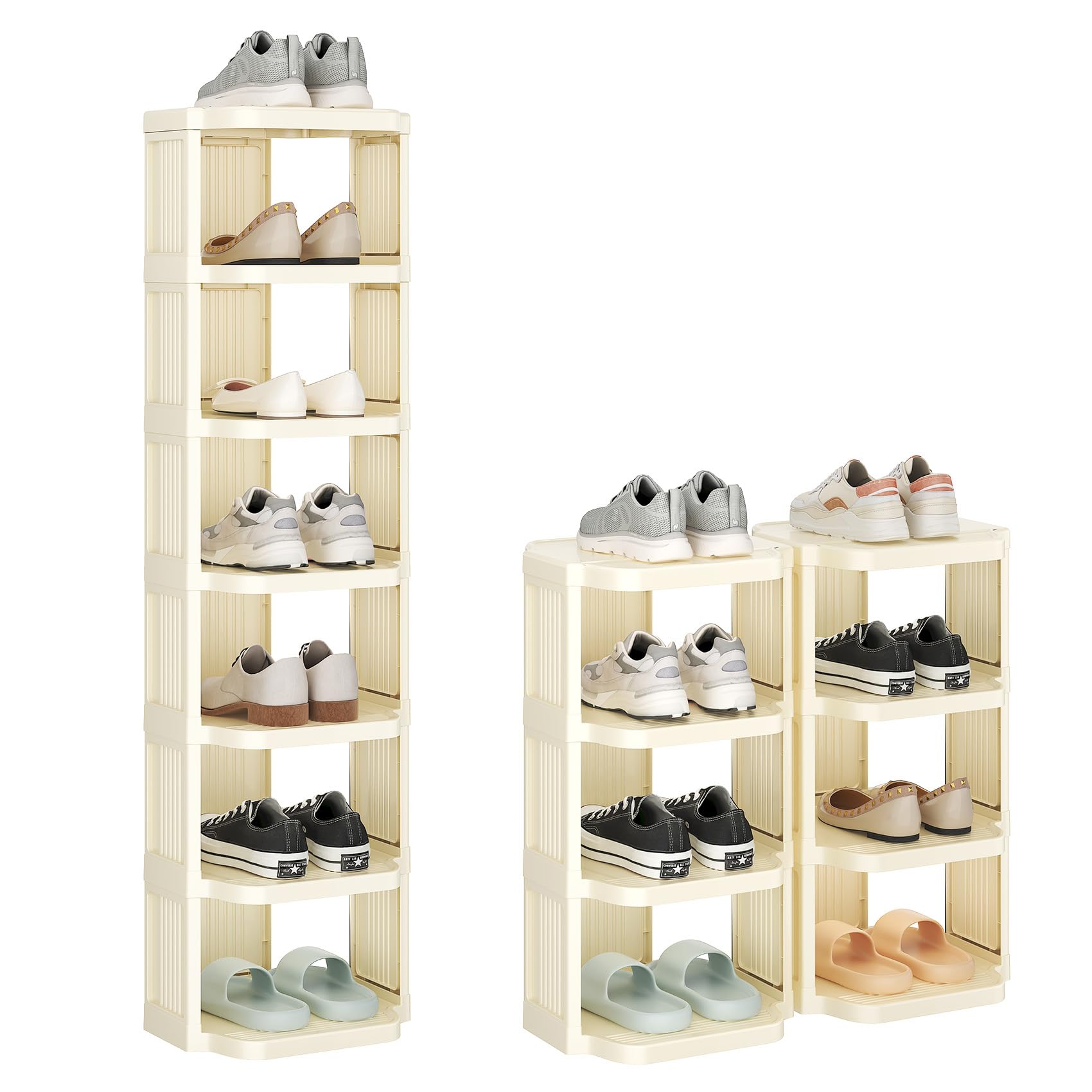 Kitstorack Vertical Shoe Rack: 8 Tiers Stackable Shoe Rack for Closet ...