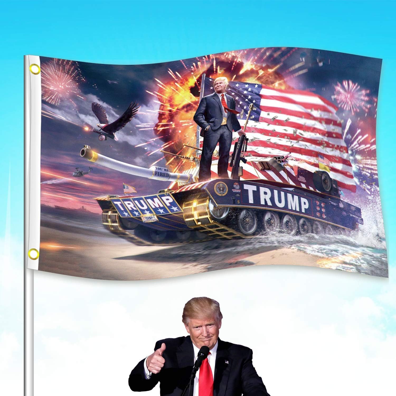 Amazon.com : Donald Trump 2020 Flag Kepp America Great 3 x 5 Feet Flags ...