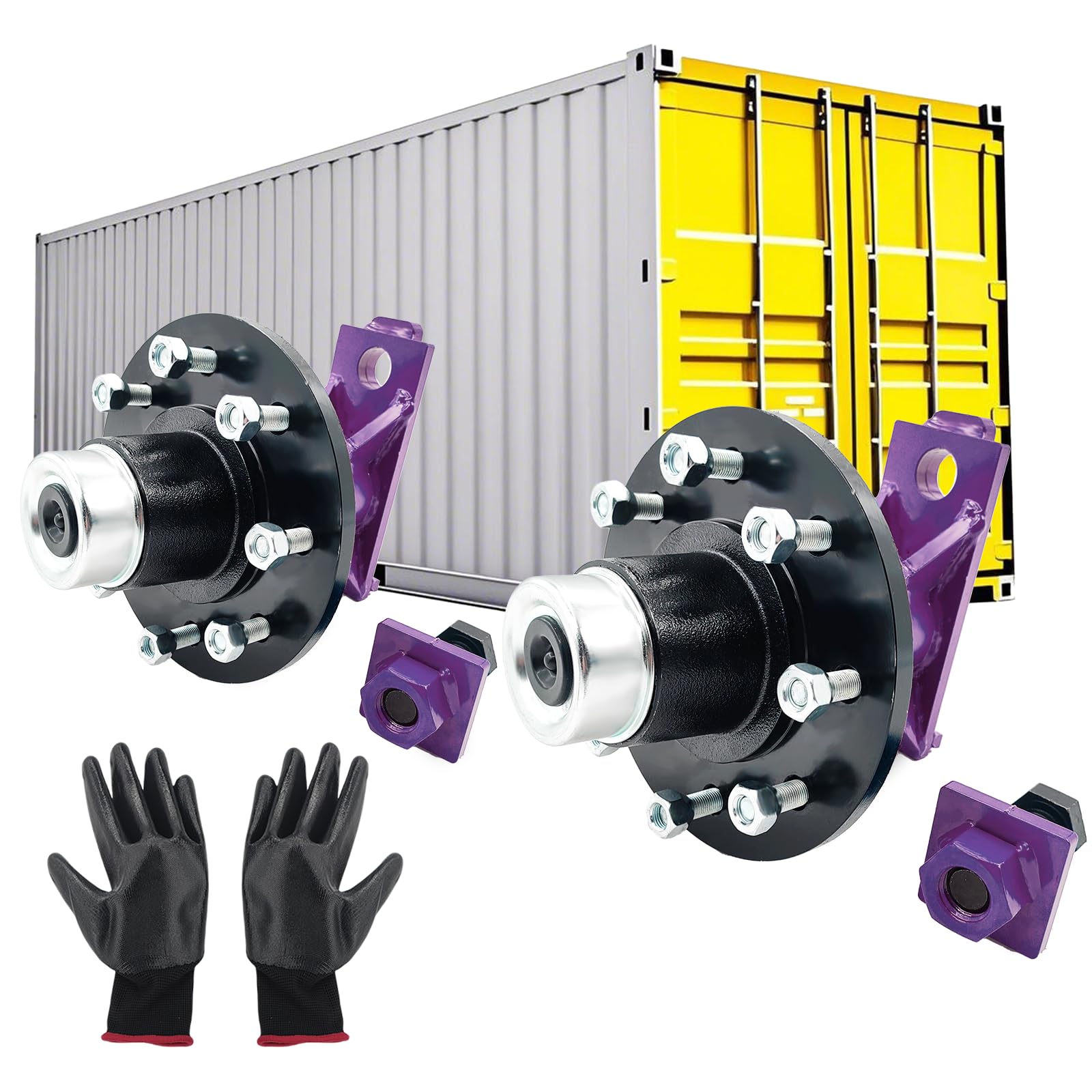 **Box Damaged** 2 Pack Shipping Container Wheels 8-Lug Wheels Kit ...