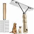 Amazon.com: Undercoat Rake for Dogs, 2 Pack Double Coat Brush Set Long ...