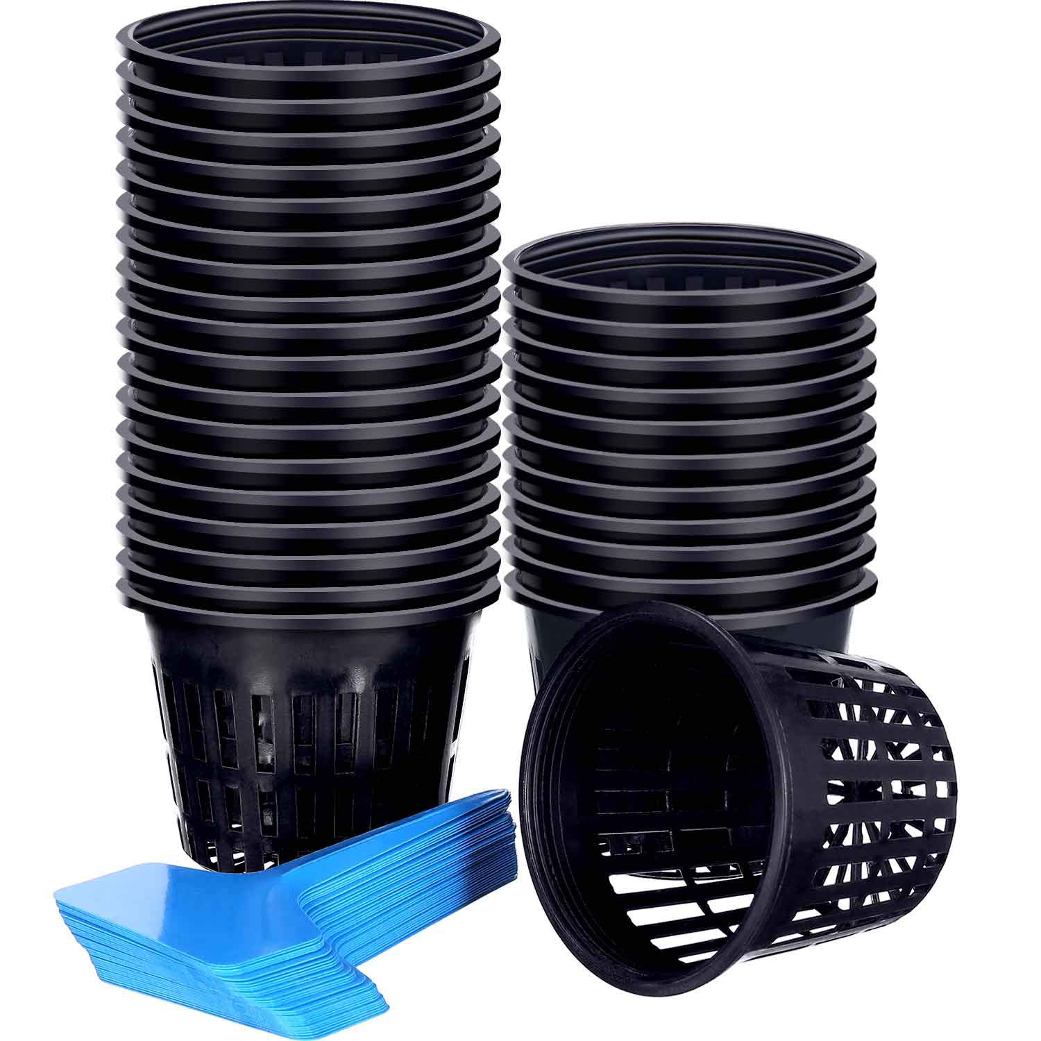 Jovitec 60 Pieces Net Cup Set, 30 Pack 3 Inch Net Cups Slotted Mesh ...