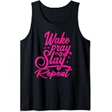 Amazon.com: Wake Pray Slay Repeat All Day Motivational Empowering T ...