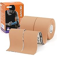 Amazon.com: OK TAPE Basic Original Cotton Kinesiology Tape (2 Pack), Elastic Water Resistant ...