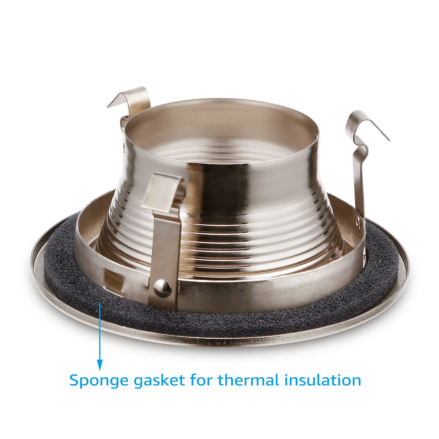 4 Inch Recessed Can Light Trim with Satin Nickel Metal Step Baffle ...