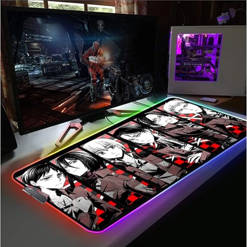 Attack On Titan Gaming Mouse Pad Anime Mouse Mats XXL RGB Mousepad XL ...