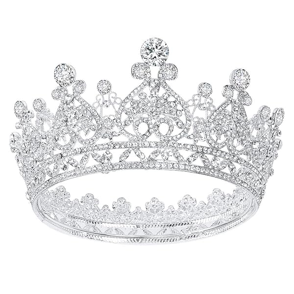 Didder Queen Crown Tiaras and Crowns for Women, Round Crystal Sliver ...