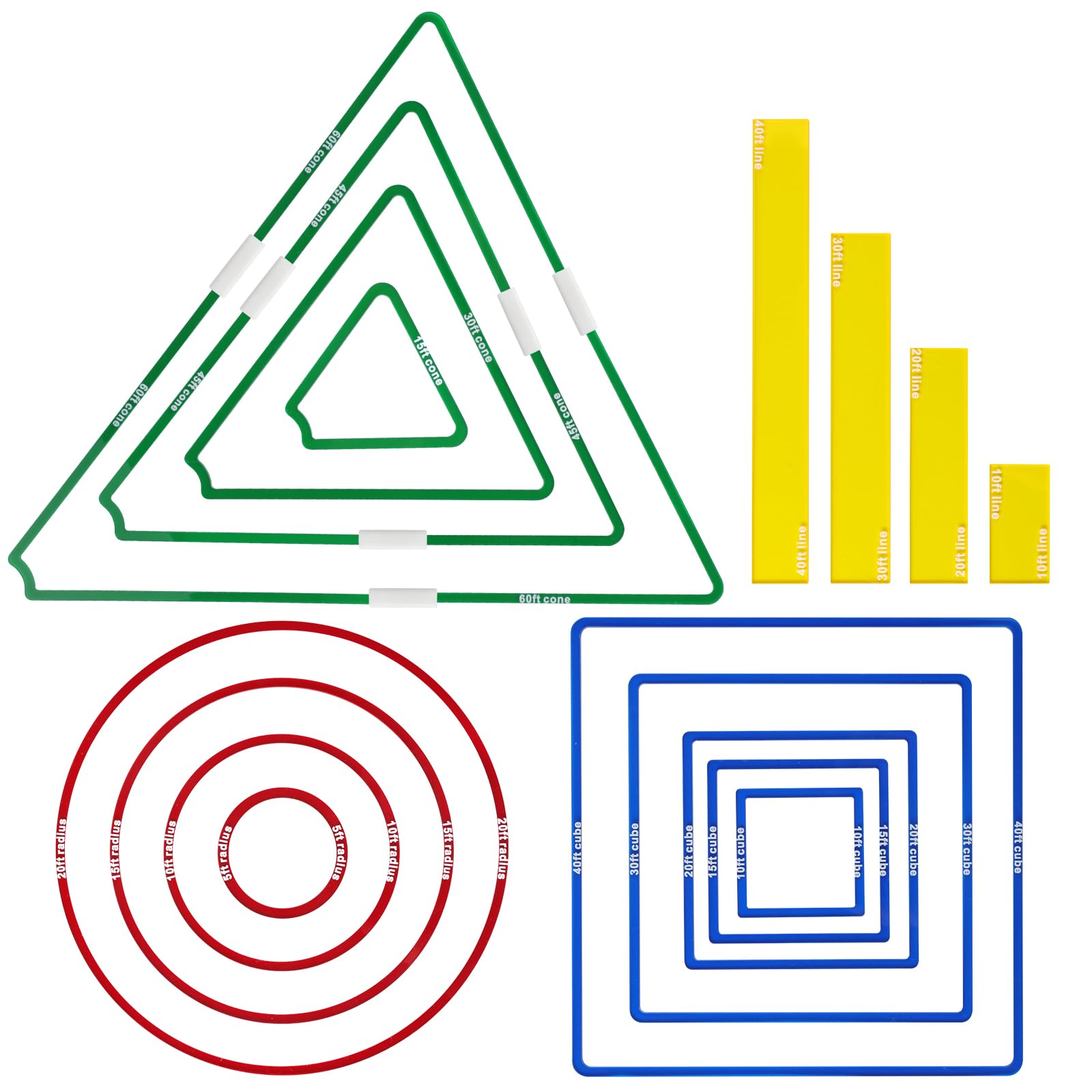 Grajar DND AOE Spell Templates Set of 17 – 45' & 60' Extended Cones ...