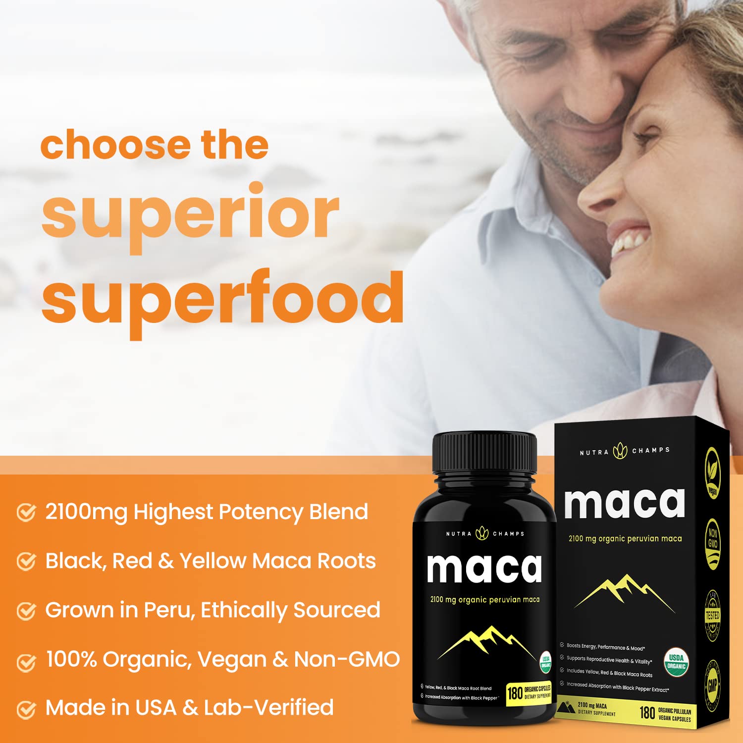 Organic Maca Root Capsules for Women & Men | Black Red Yellow 2100MG ...