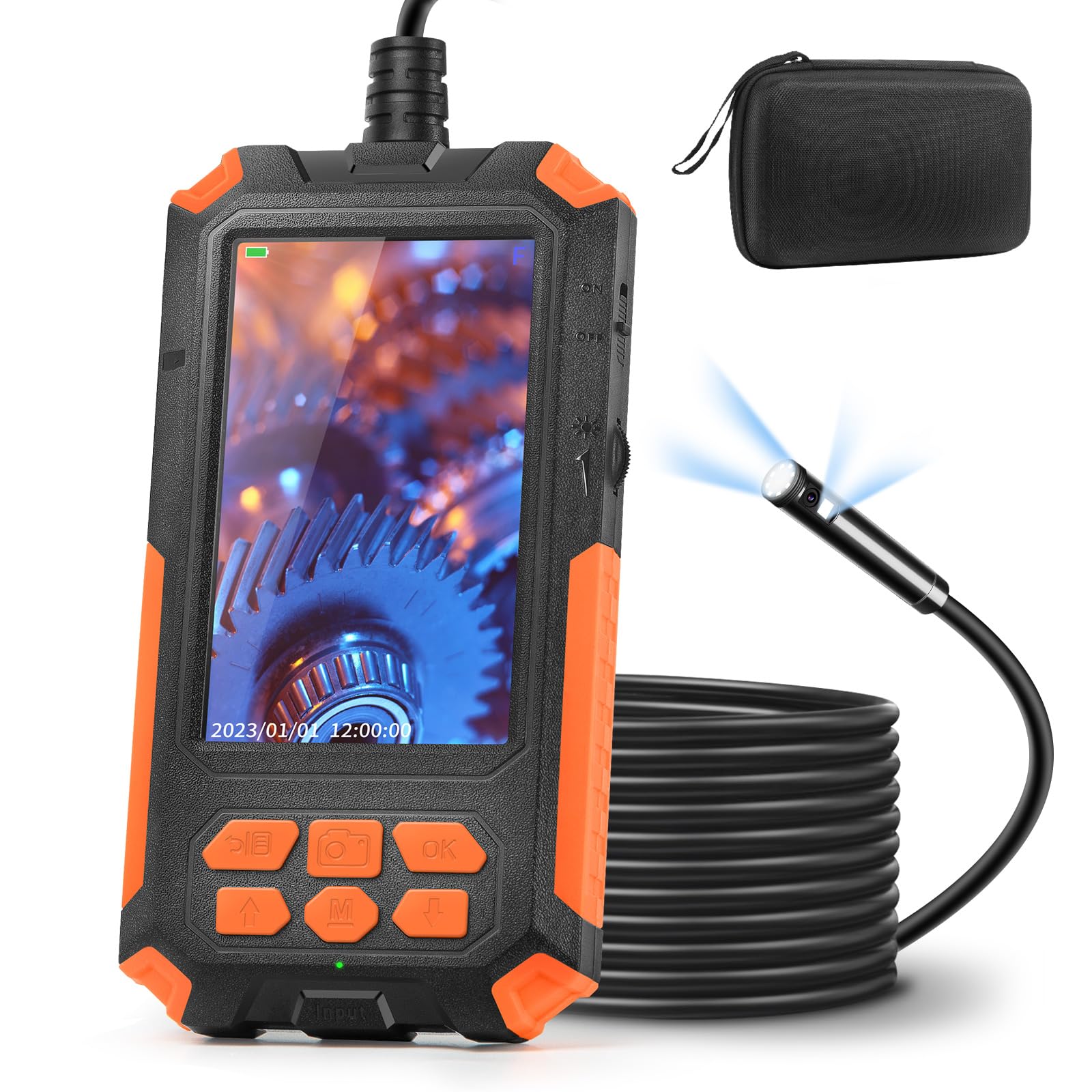 Endoscope Camera with Light Borescope Inspection Camera Dual Lens with ...