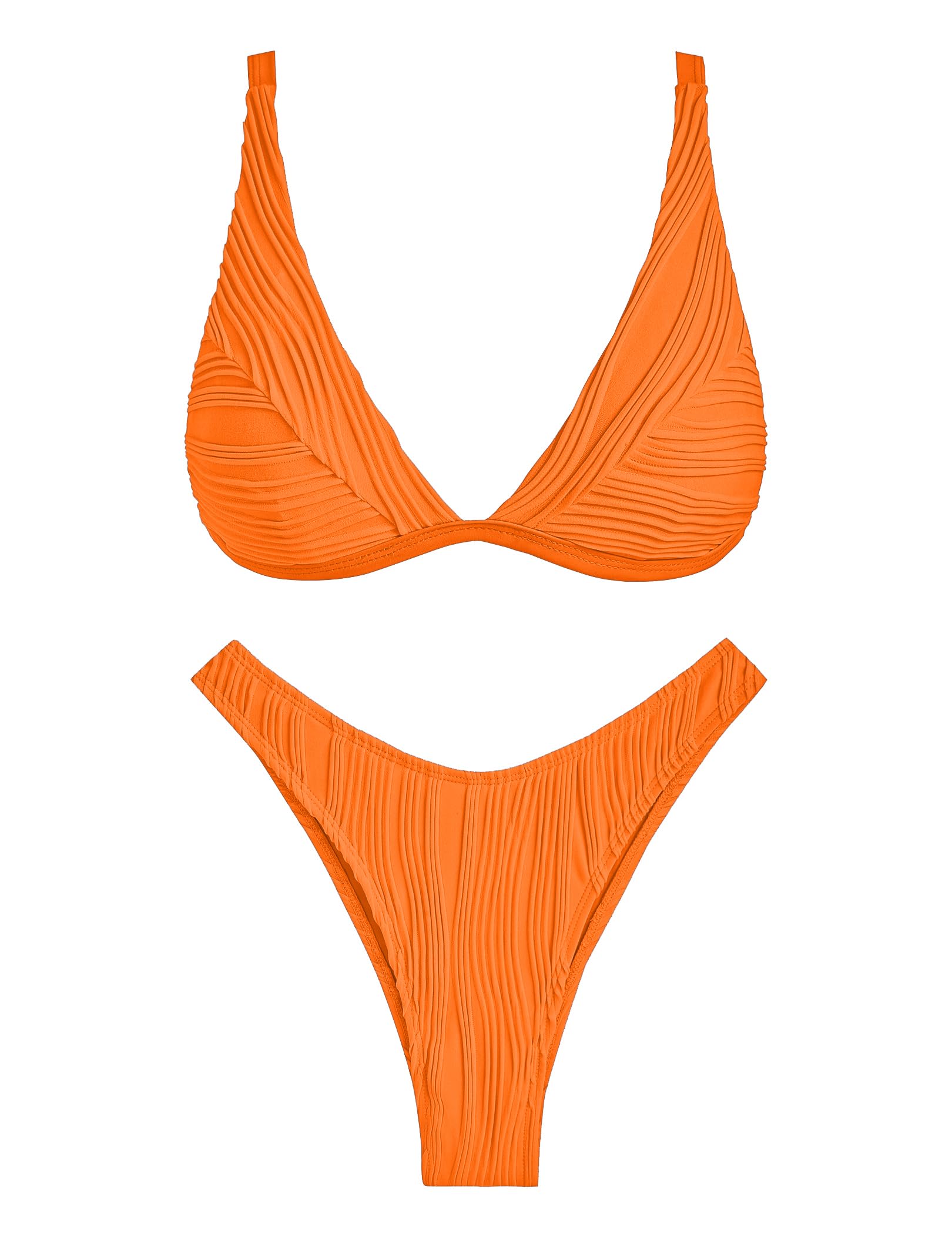 ZAFUL Women Bikini Set Back Clasp Bathing Suit with Bottoms Adjustable ...