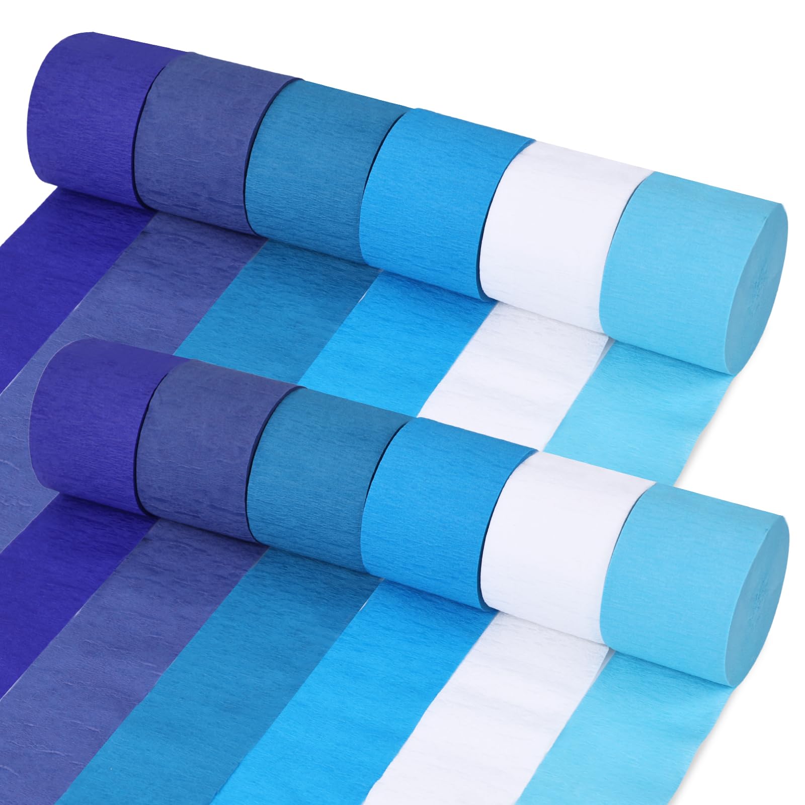 TOXOY 12 Rolls Crepe Paper Streamers, Blue Crepe Paper Party ...