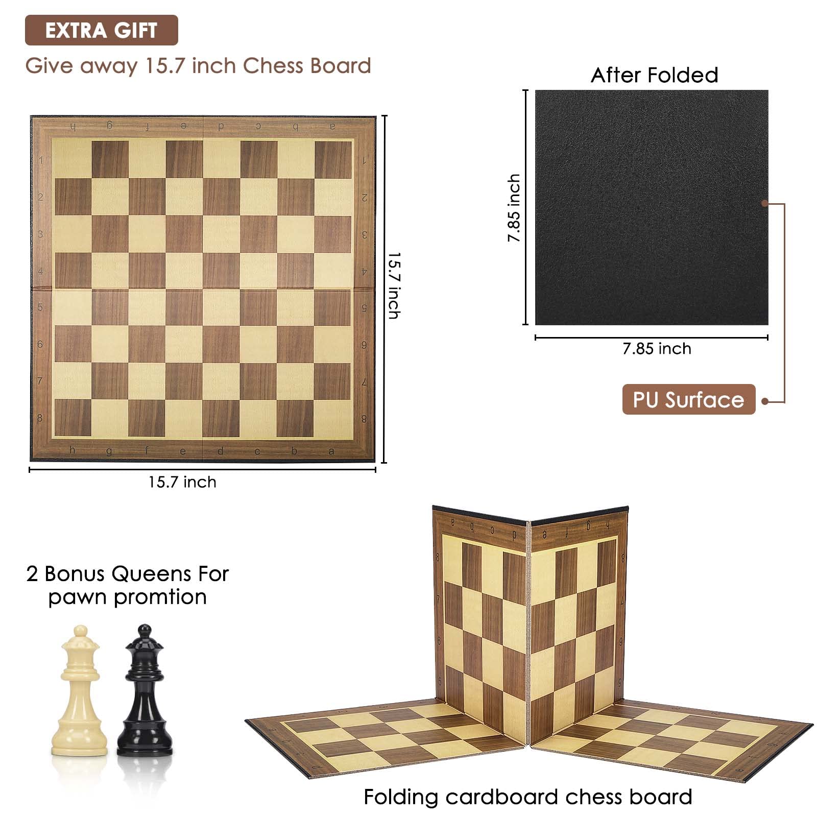 Mua Upgraded Weighted Chess Pieces with 3.0 Inch King / Extra Bonus ...