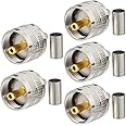 Amazon.com: wlaniot PL259 Crimp Connectors UHF Male RF Coax Connector PL-259 Solder Crimp ...