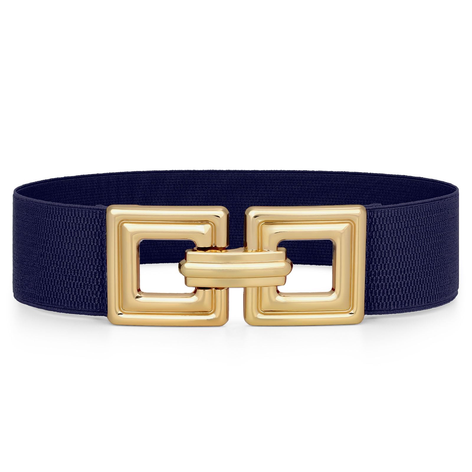 WHIPPY Women Wide Elastic Waist Belt Fashion Hollow Out Square Gold ...