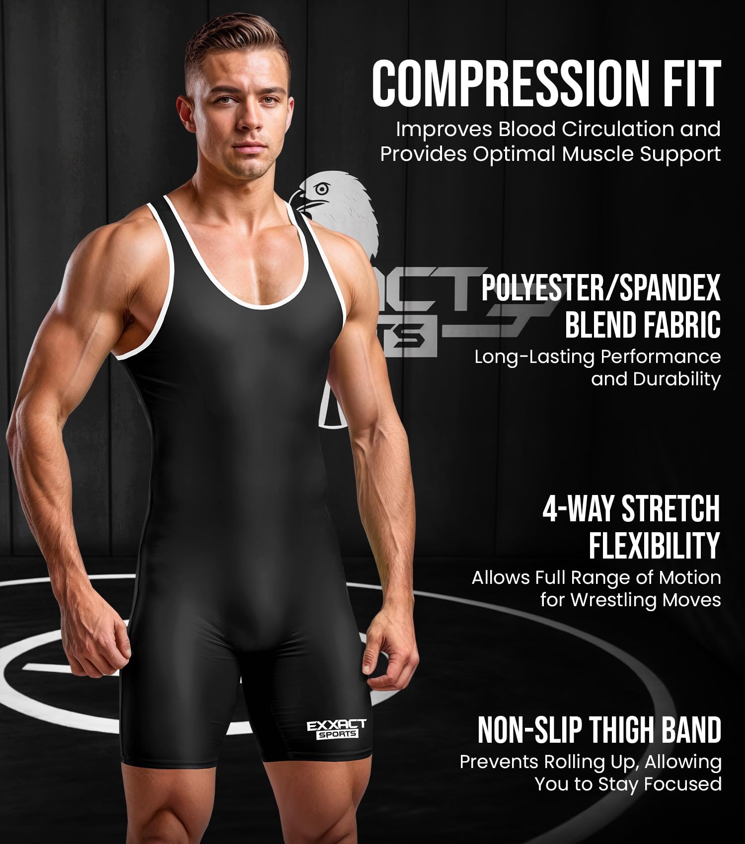 Mua Exxact Sports Men's Wrestling Singlet, High Performance Powerlifting Singlet Wrestling ...