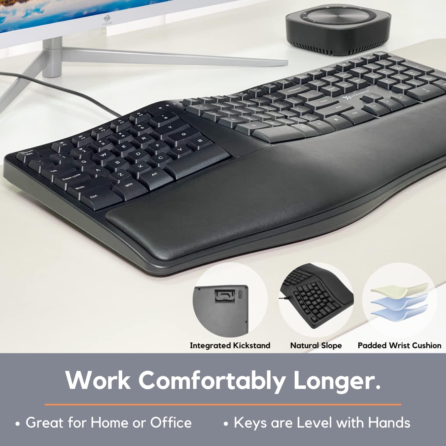 Mua X9 Wired Ergonomic Keyboard with Cushioned Wrist Rest - Type ...