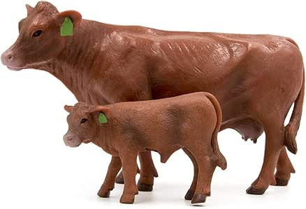 Amazon.com: Red Angus Cow and Calf Toys -- Farm Animal Toys Set ...
