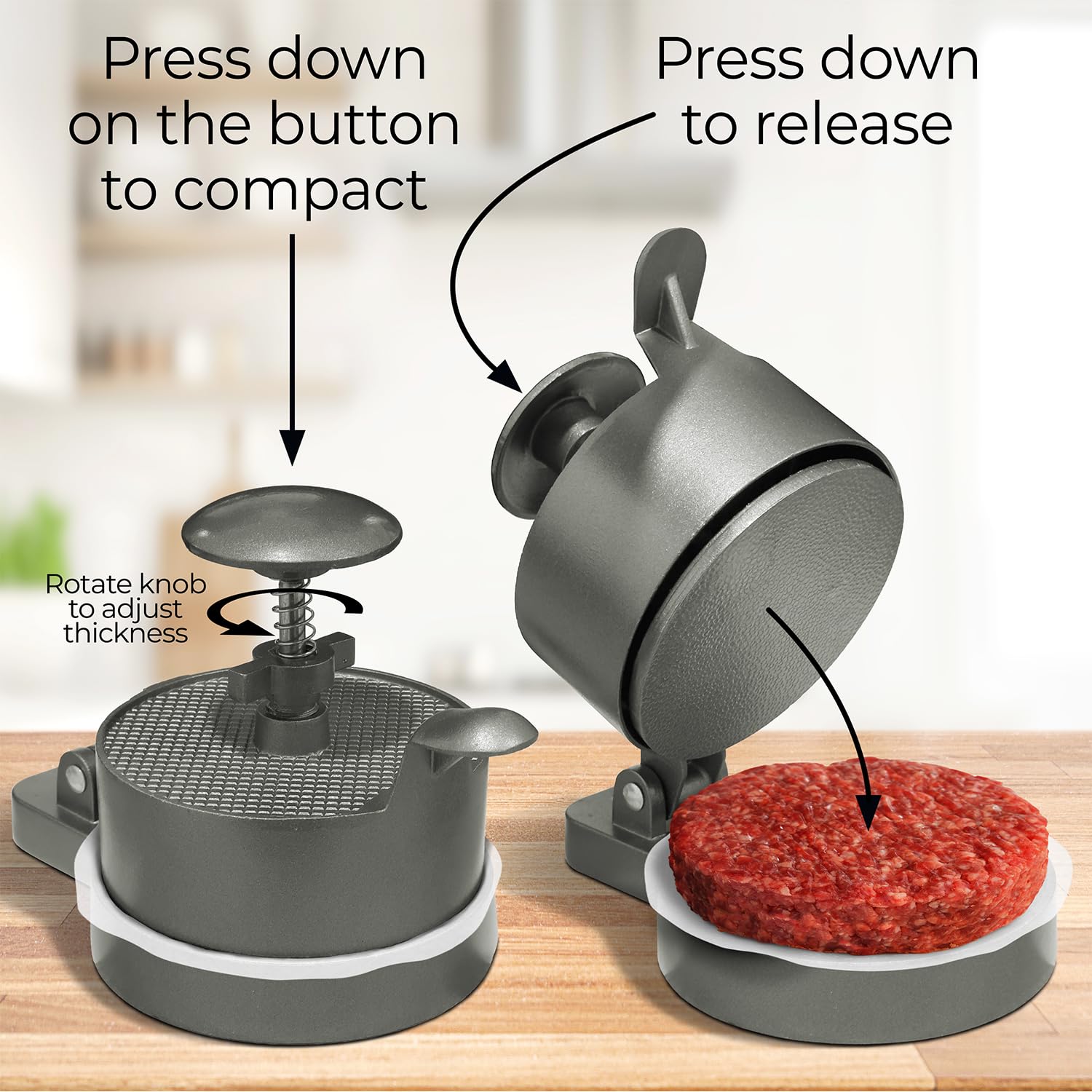 Mua Shop Square Hamburger Press Patty Maker - Adjustable 1/4lb to 3/4lb ...