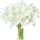 Amazon.com: Mandy's 20pcs Pure White Artificial Calla Lily Silk Fake ...