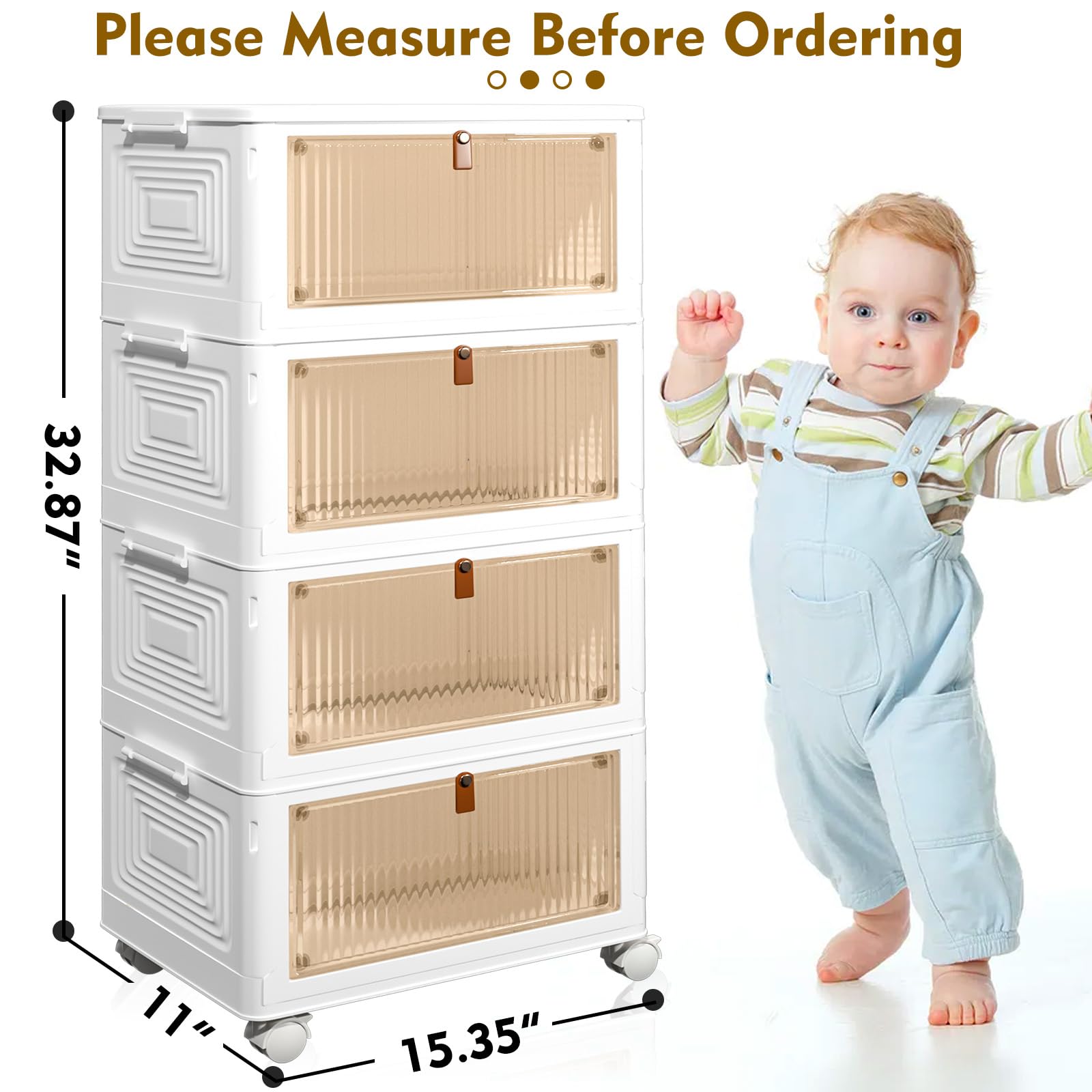 Mua 4 Tier Stackable Storage Bins with Lids, Plastic Storage Containers ...