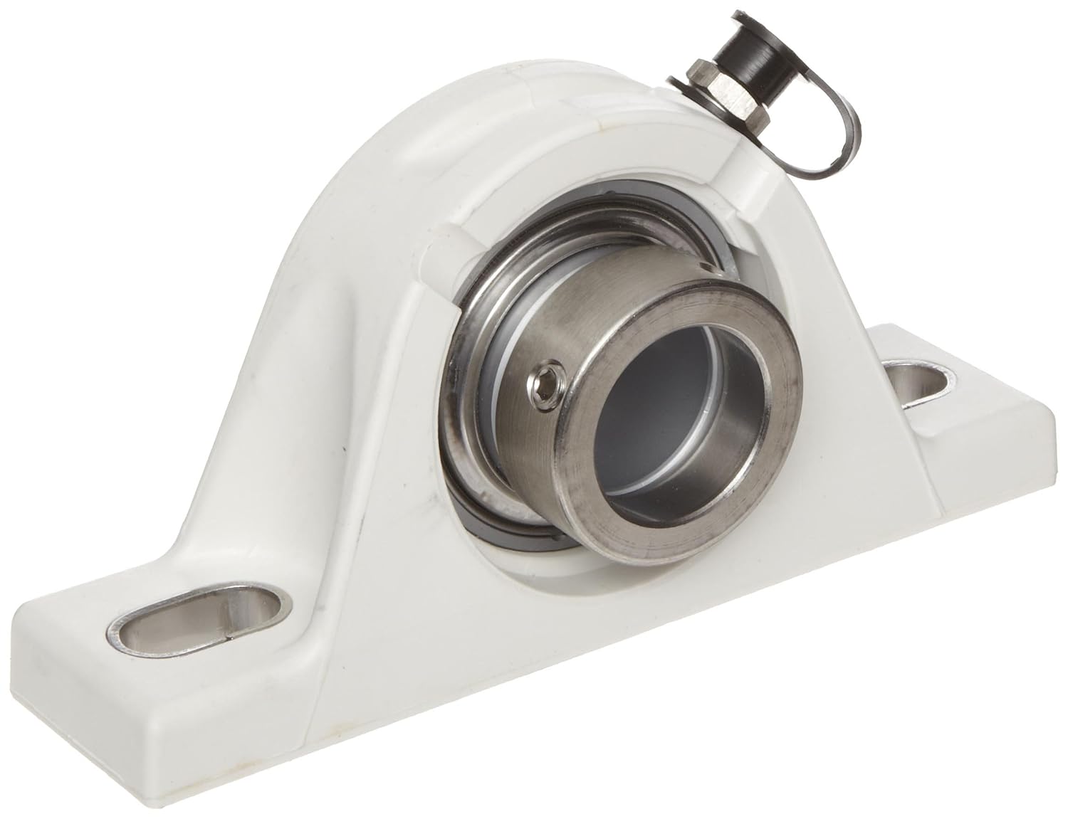 Timken RAK1PT Pillow Block, 2 Bolt Holes, Relubricatable, Non-Expansion, Polymer, Eccentric ...