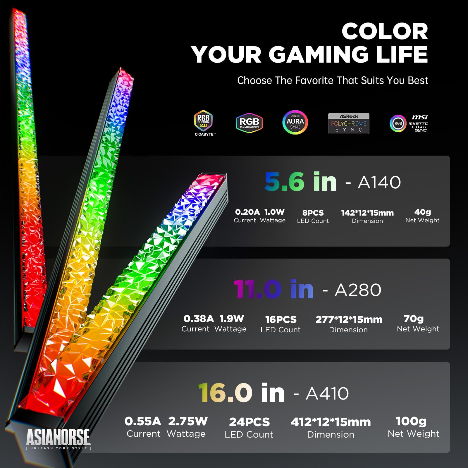 Mua Acrylic ARGB LED Strip for PC Case with 5V 3-pin ARGB LED and 4-pin ...