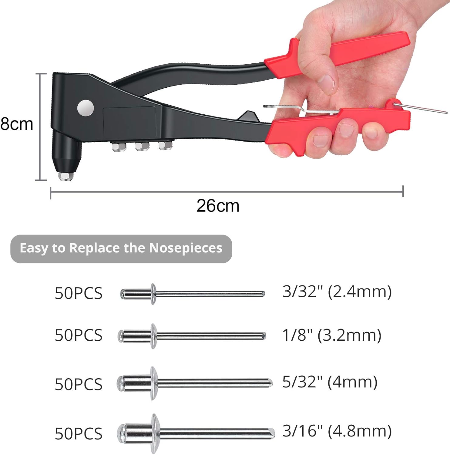 Pop Rivet Gun Set,eSynic Pop Rivet Gun Hand Riveter Gun Kits High ...