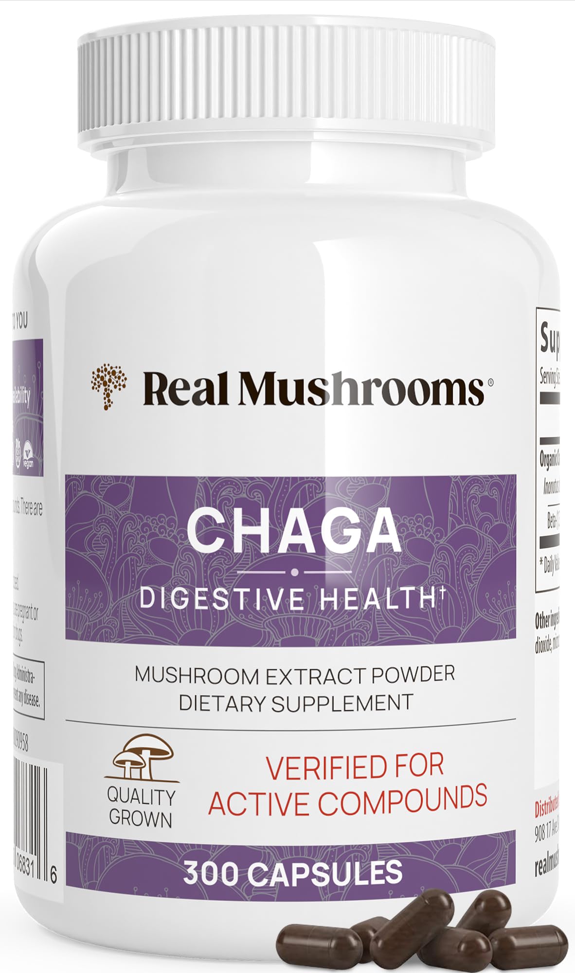 Mua Real Mushrooms Chaga Capsules - Organic Mushroom Supplement with ...