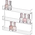 iDesign Clarity Wall Mount Nail Polish Storage Rack with 3 Shelves for ...