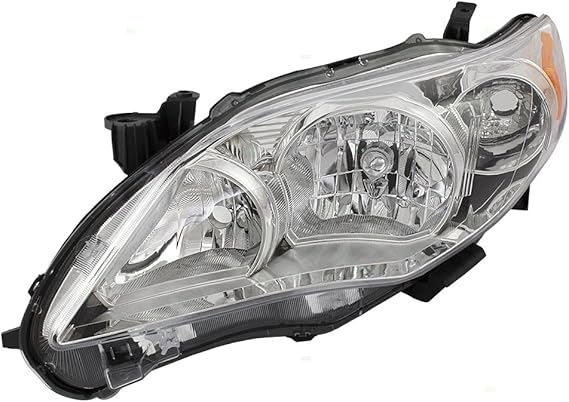Amazon.com: Drivers Headlight Headlamp Lens w/Chrome Housing Unit ...