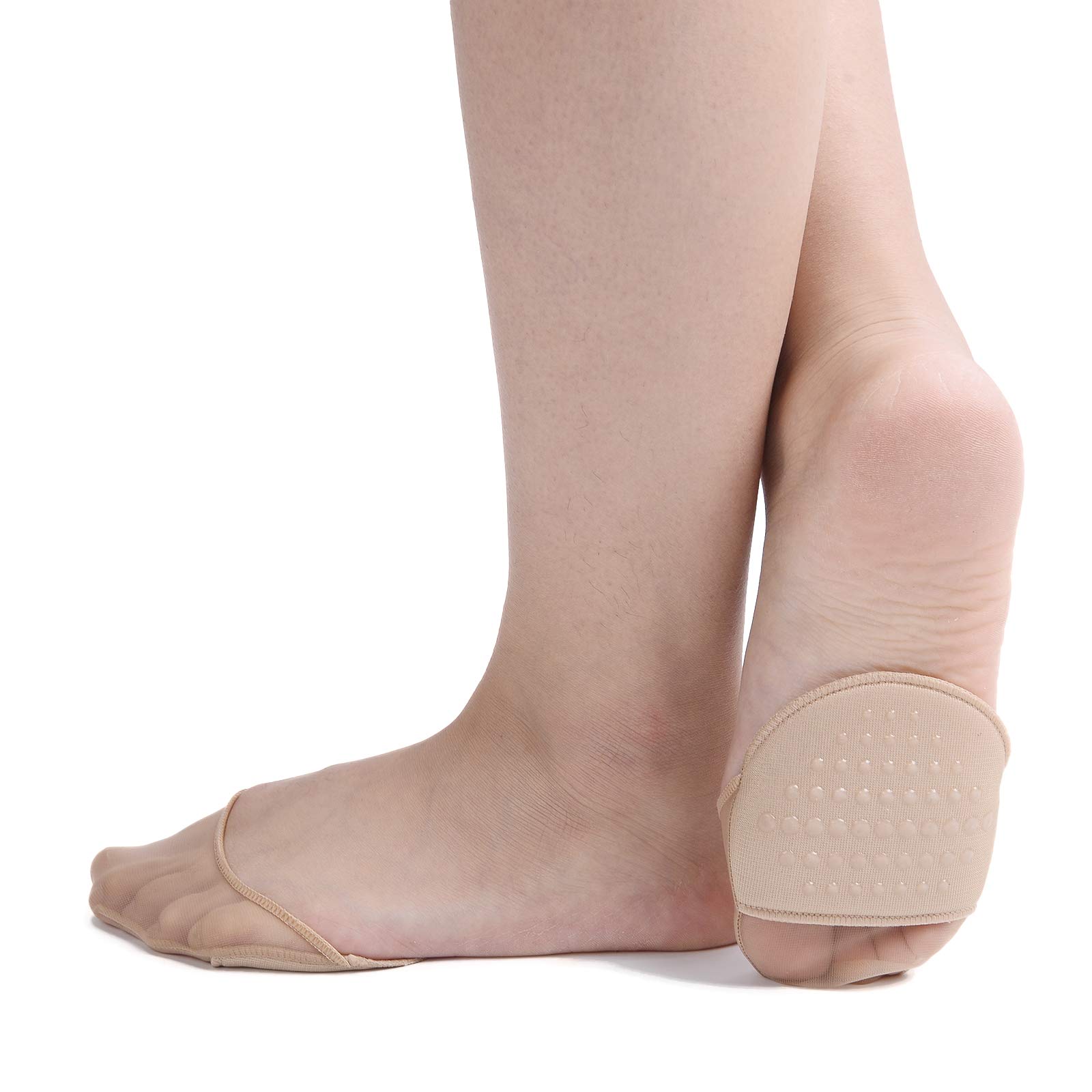 Amazon.com: COSMOS 4 Pairs Women's Sheer Toe Cover with Cushion Non ...