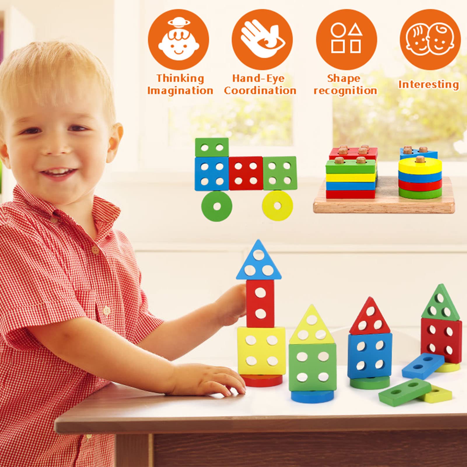 Mua Lewo Wooden Educational Toddler Toys for 3 4 5 Year Old Boys Girls ...