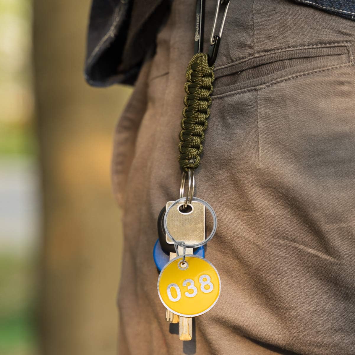 NUOBESTY Alloy Metal Key Tag Red, NO.1-50 Numbered Tags Metal Key Ring ...