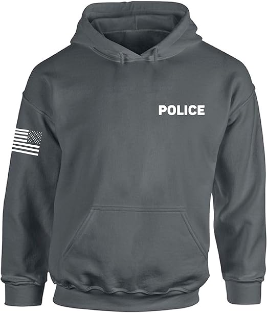 Awkward Styles Police Hooded Sweatshirt Military Hoodie with Flag on ...