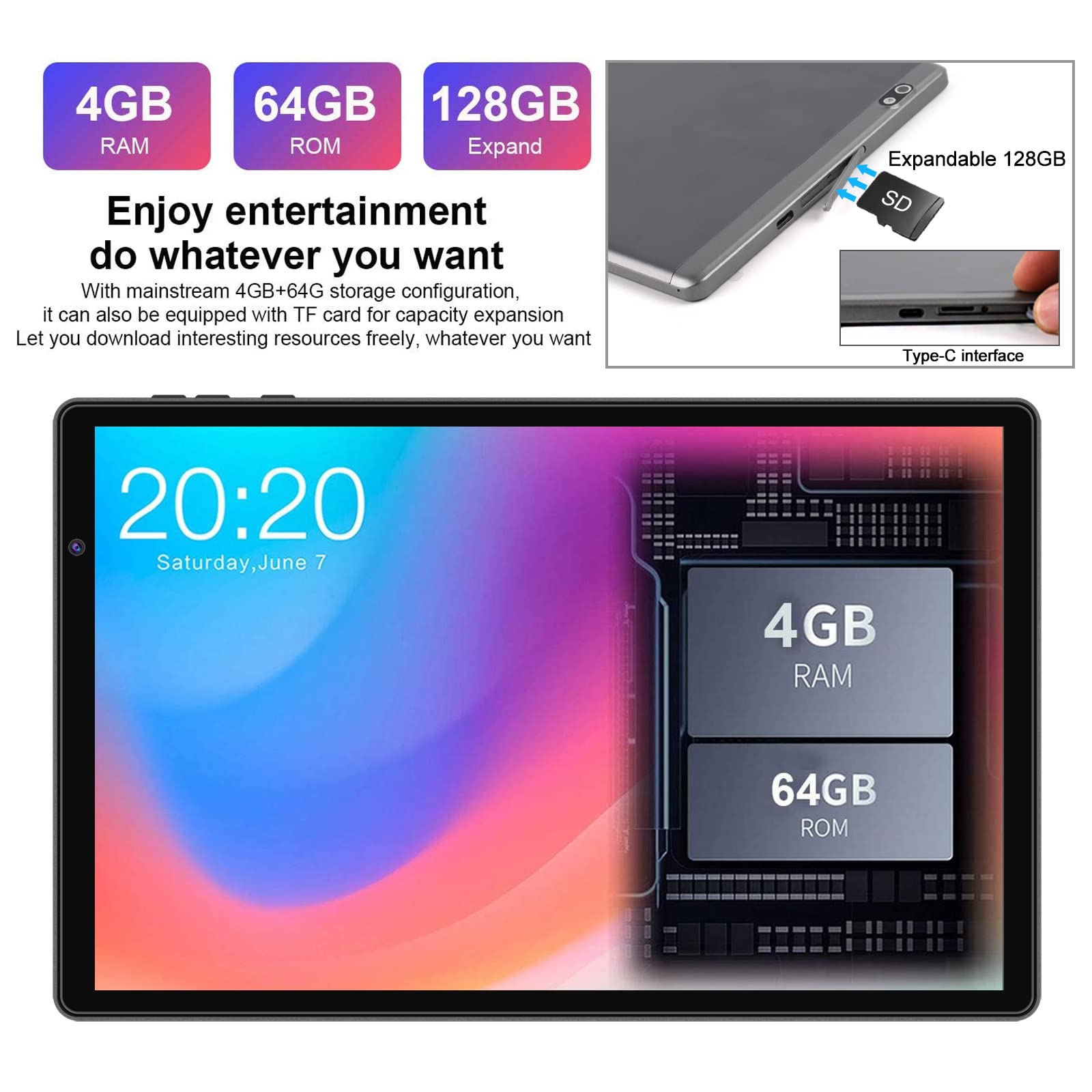 Mua FACETEL 10 inch Tablet Android Tablet with Keyboard 2 in 1 Tablet ...