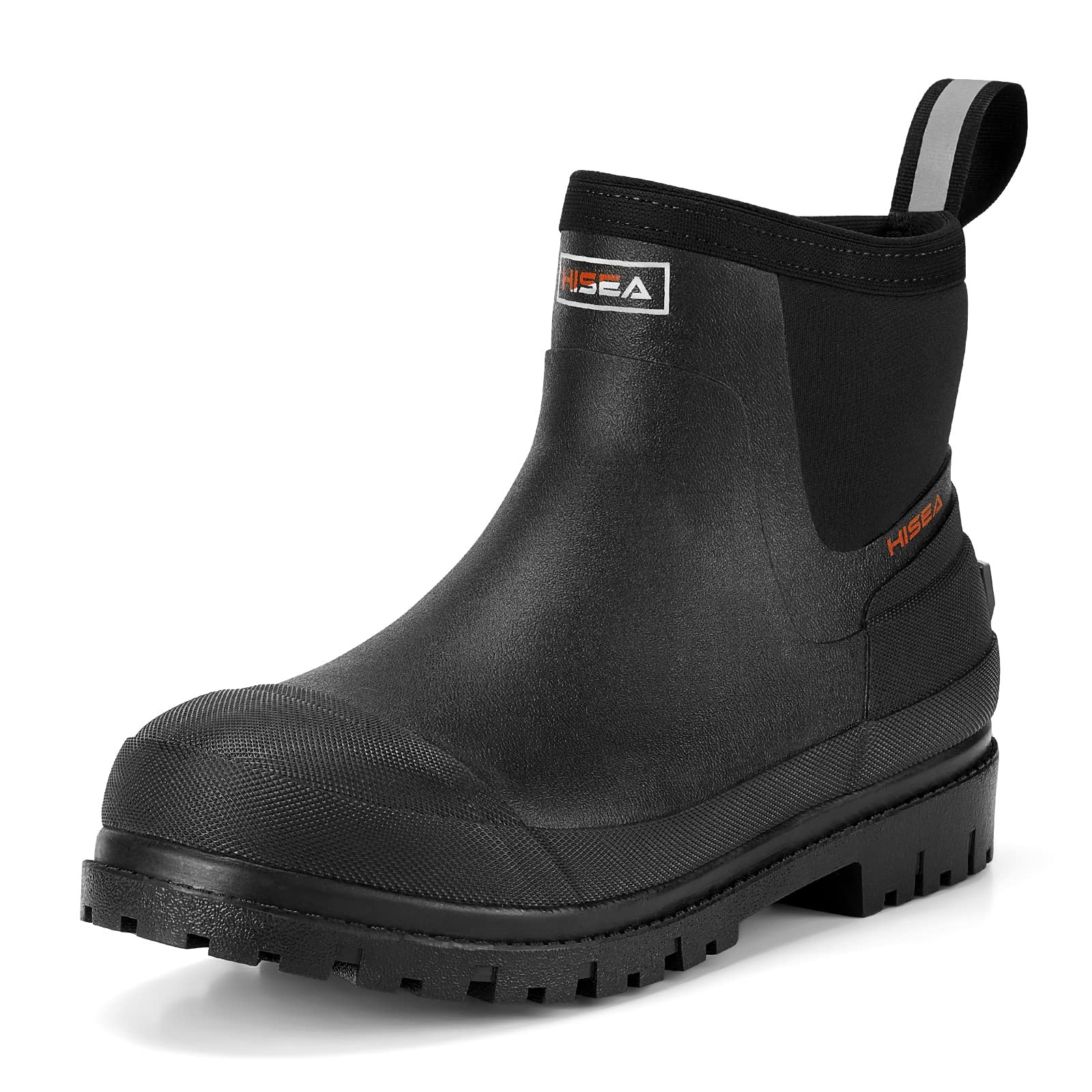 HISEA Men's Chelsea Rain Boots, Rubber Ankle Short Boots for Men ...